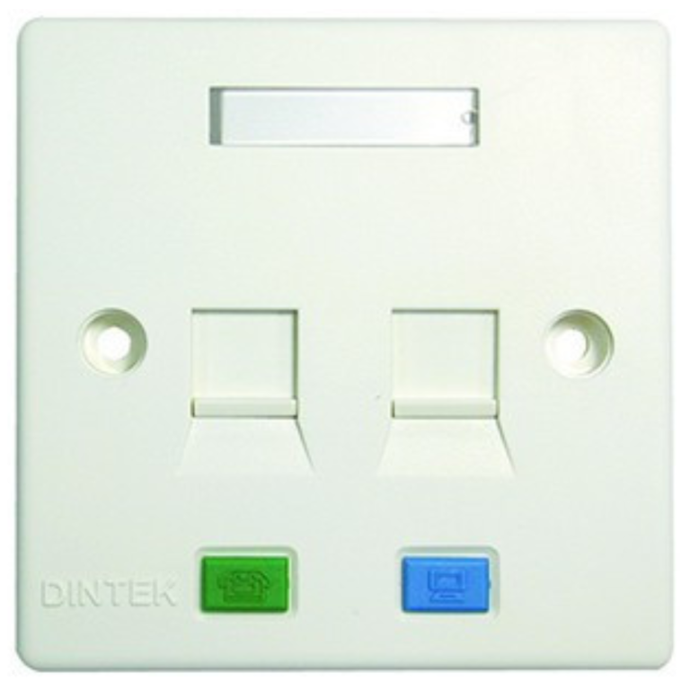 Price in SriLanka — Dintek (Taiwan) 2Port RJ45 Faceplate